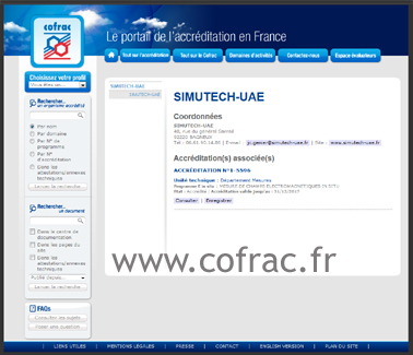 Accréditation COFRAC ISO 17025 Mesures de champs éléctromagnétiques ...